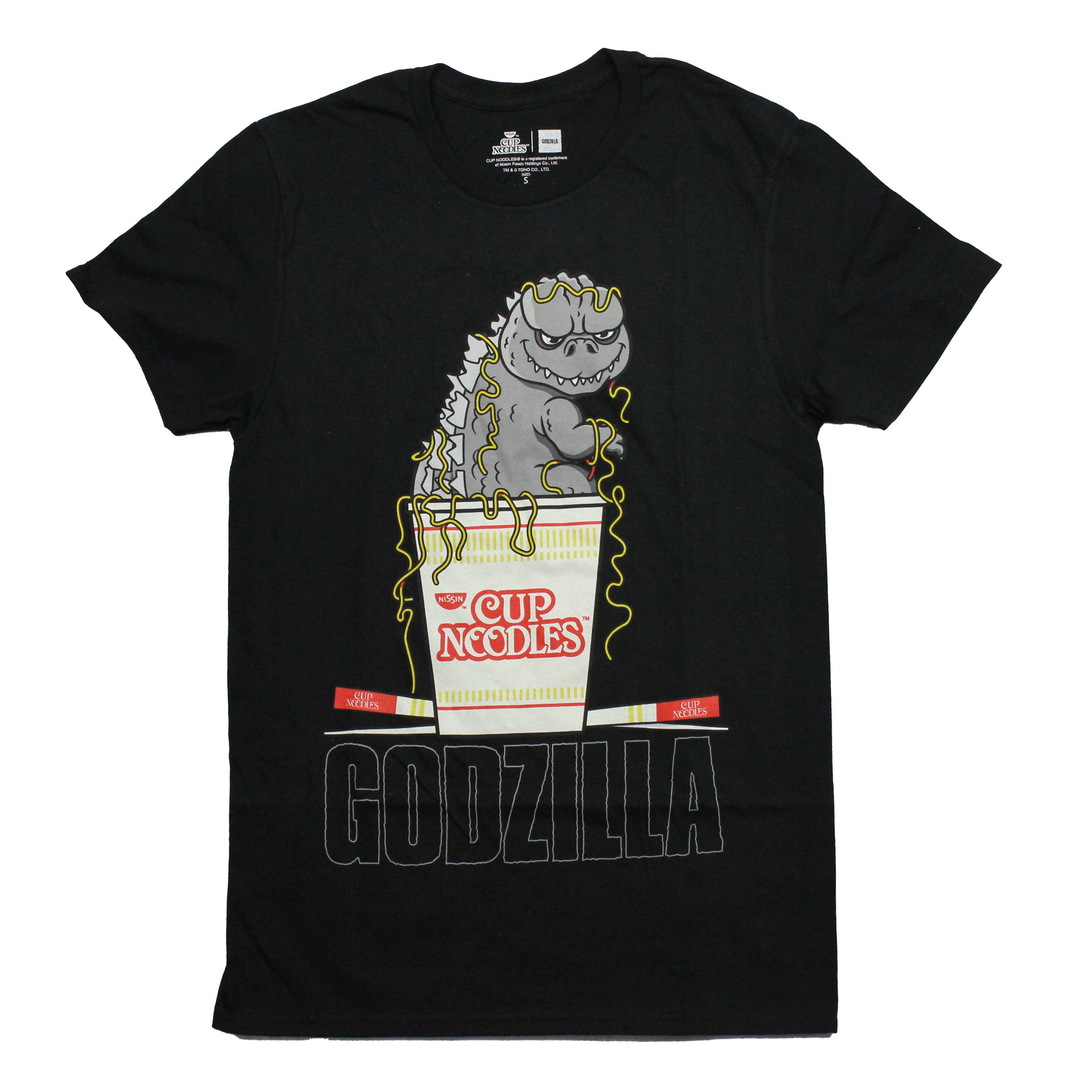 Godzilla Mens T-Shirt - Sitting in Cup Noodles (Small) - Walmart.com