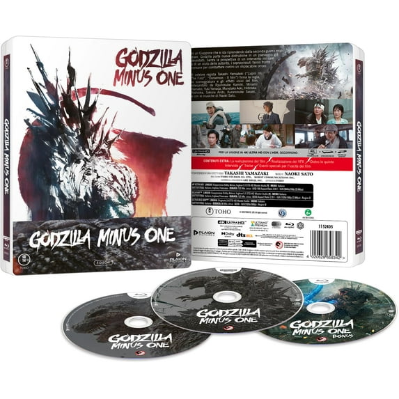 Godzilla Minus One Limited Edition Steelbook (4K UHD + 2 Blu-ray) - Italian Impor (4K Ultra HD ...