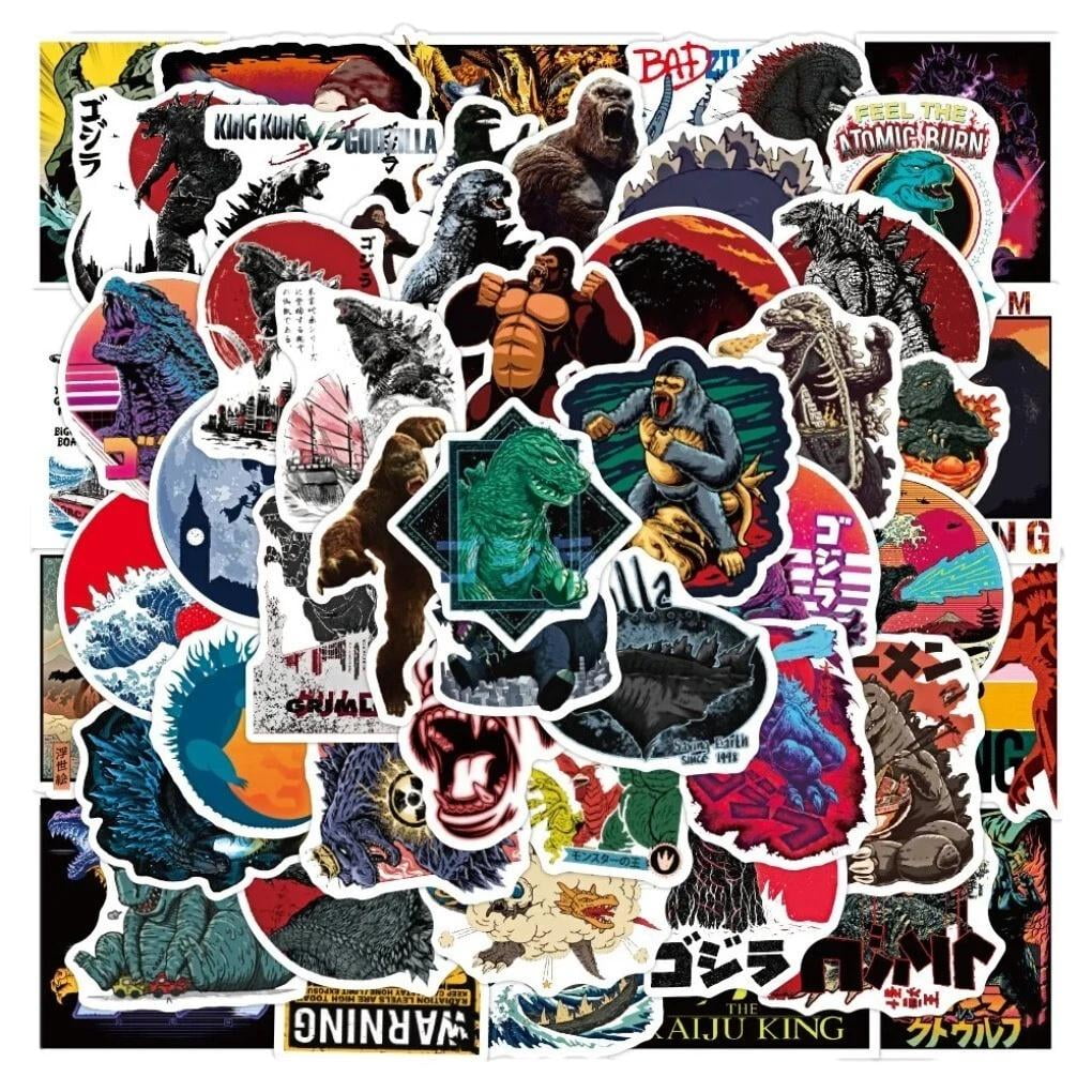 Godzilla Monster Themed Set of 50 Assorted Stickers Decal Set - Walmart.com