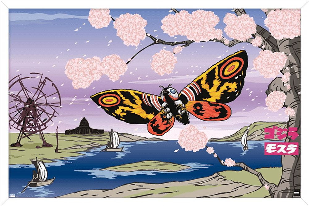 Godzilla - Mothra Wall Poster, 22.375" x 34", Framed - Walmart.com