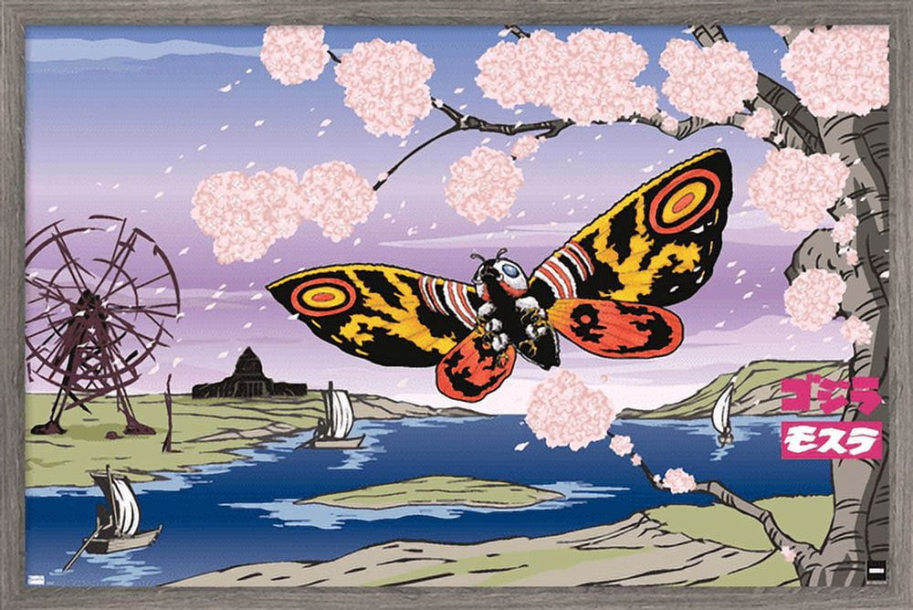 Godzilla - Mothra Wall Poster, 22.375" x 34", Framed - Walmart.com