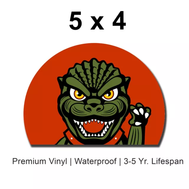 Godzilla Peekr Sticker Vinyl Sticker Godzilla Car Sticker, Red Sun ...