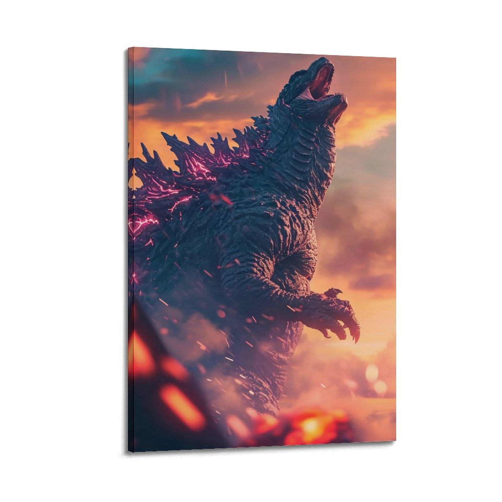 Godzilla Poster Wall Art Canvas Aesthetic Music And Movies Decorative ...