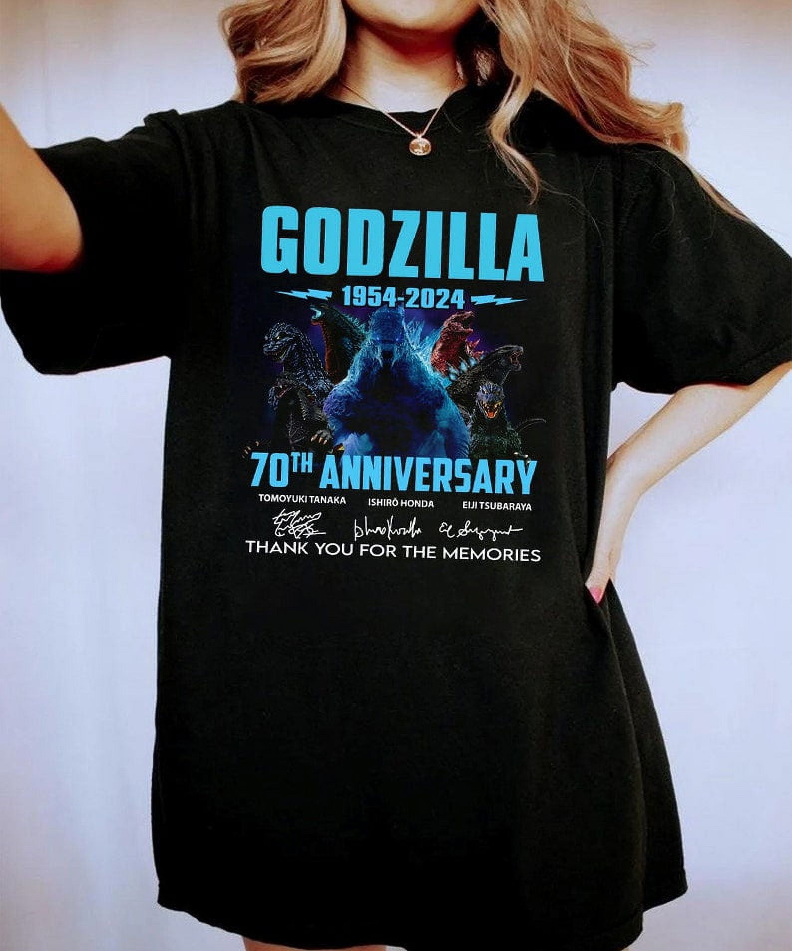 Godzilla Shirt, Godzilla 1954 – 2024 70th Anniversary Thank You For The ...