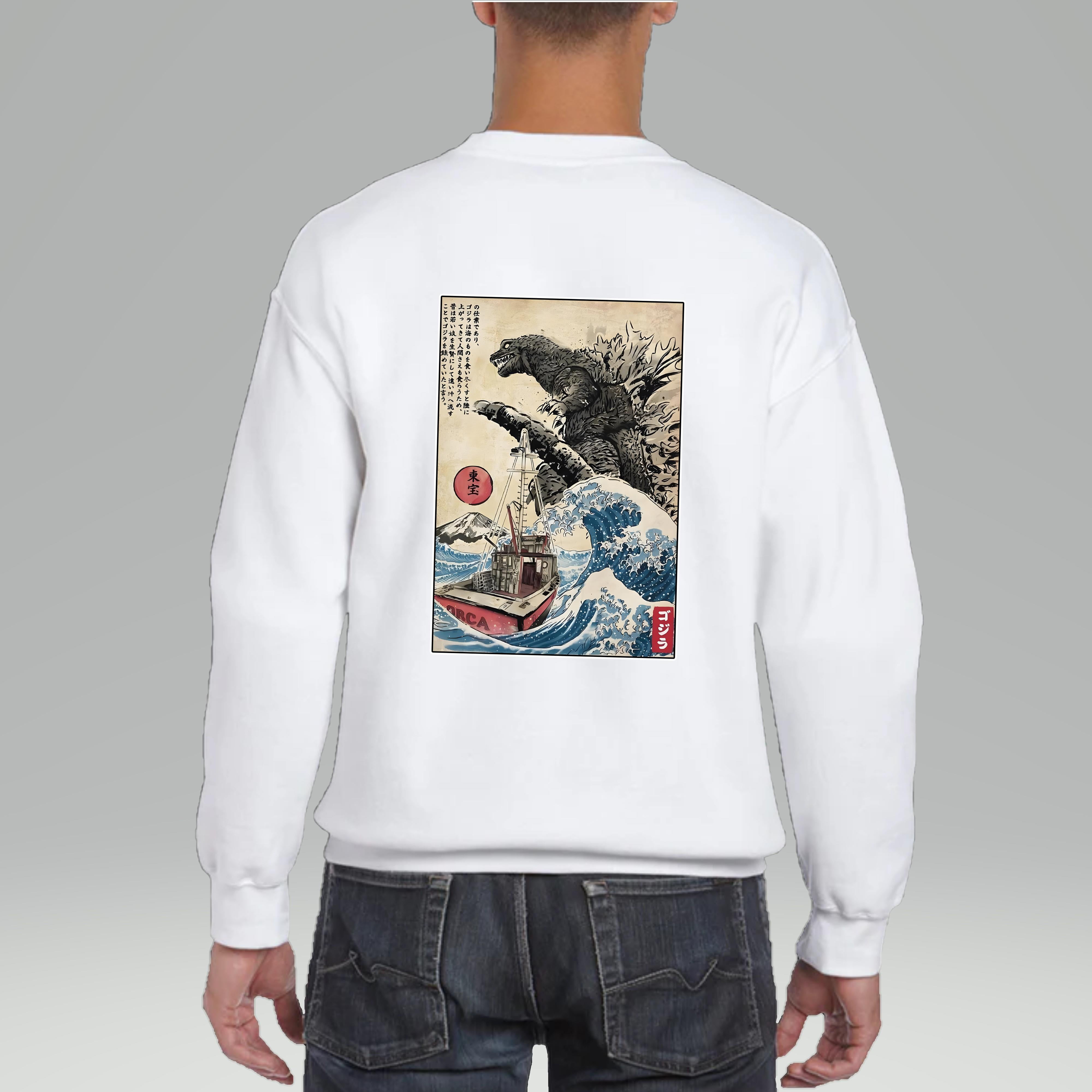 Godzilla Shirt, Godzilla Minus One, Orca In Japan Sweater Back Side ...