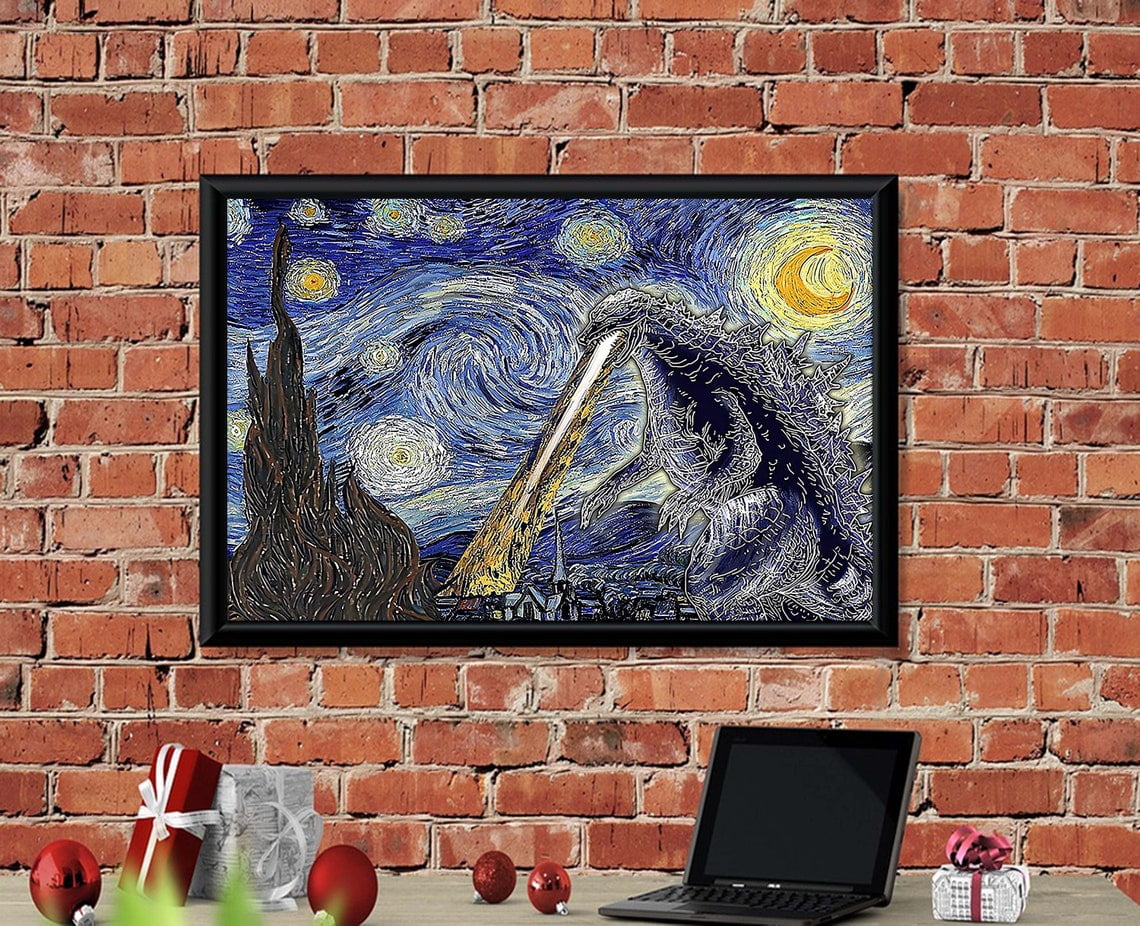 Godzilla Starry Night , Godzilla King Of Monsters, Godzilla Movie ...
