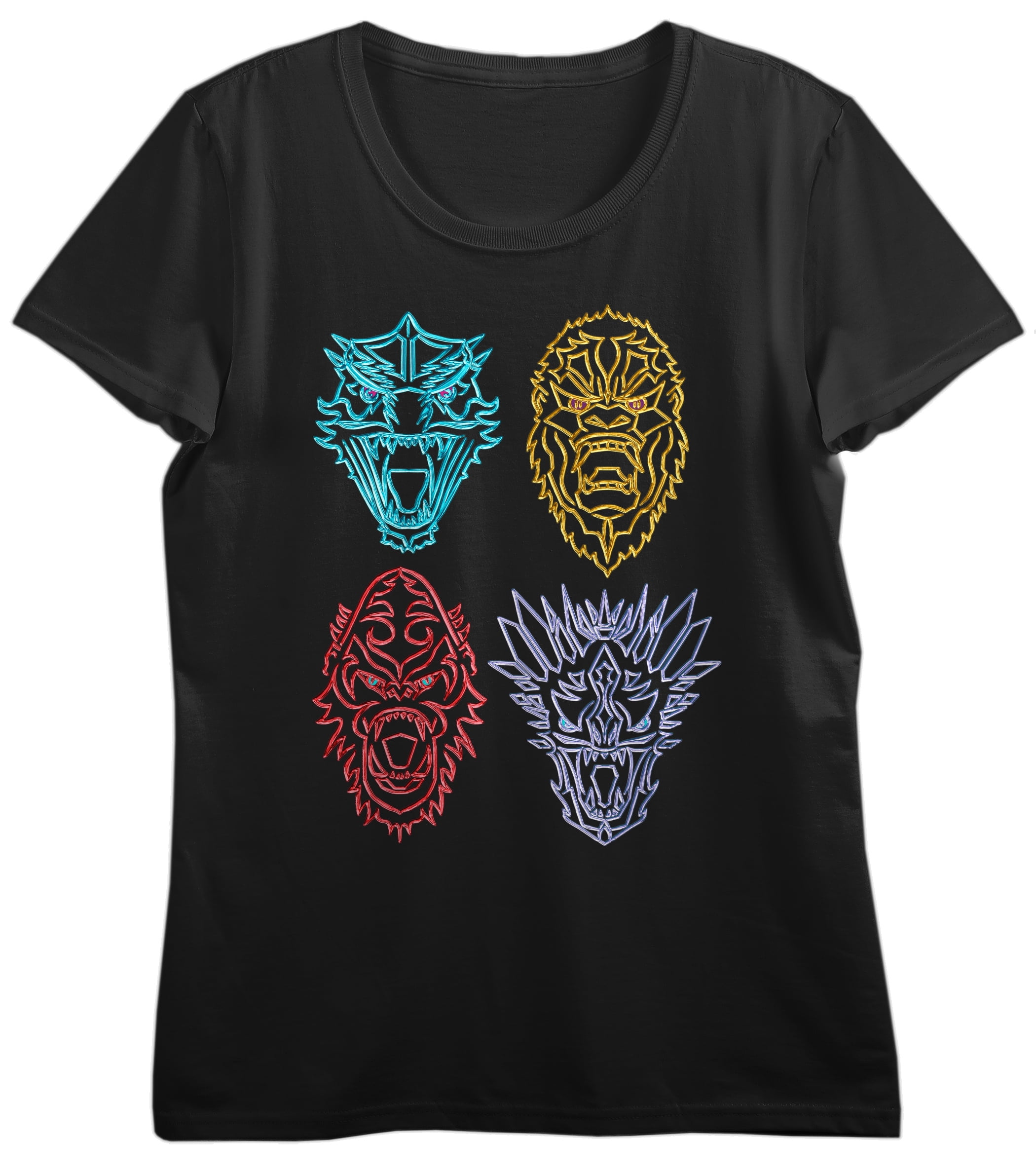 Godzilla Vs. Kong The New Empire Neon Titans Face Art Crew Neck Short ...