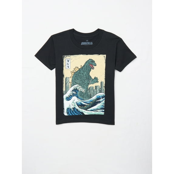 Godzilla Wave Boys’ Graphic Tee with Short Sleeves, Sizes 4-18 ...