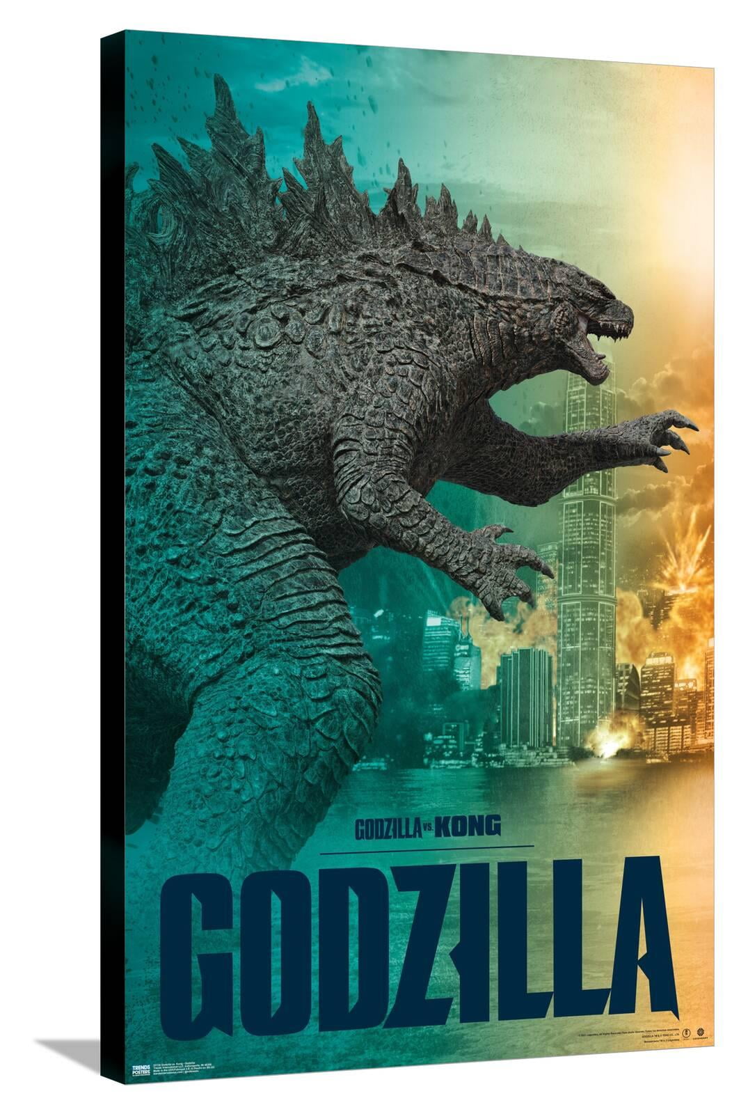 Godzilla vs. Kong - Godzilla Canvas Wall Poster, 22.375" x 34 ...