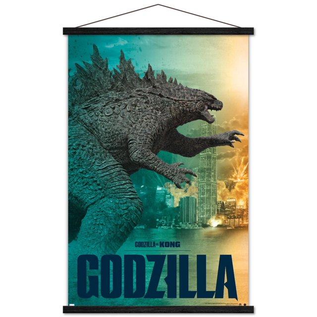 Godzilla vs. Kong - Godzilla Wall Poster with Magnetic Frame, 22.375" x ...