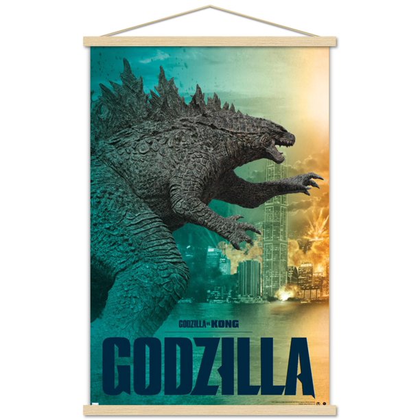 Godzilla vs. Kong - Godzilla Wall Poster with Magnetic Frame, 22.375" x ...