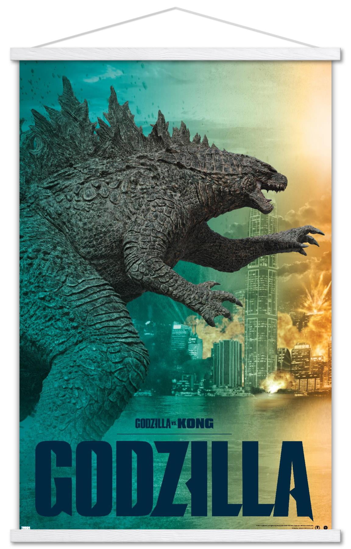 Godzilla vs. Kong - Godzilla Wall Poster with Magnetic Frame, 22.375" x ...