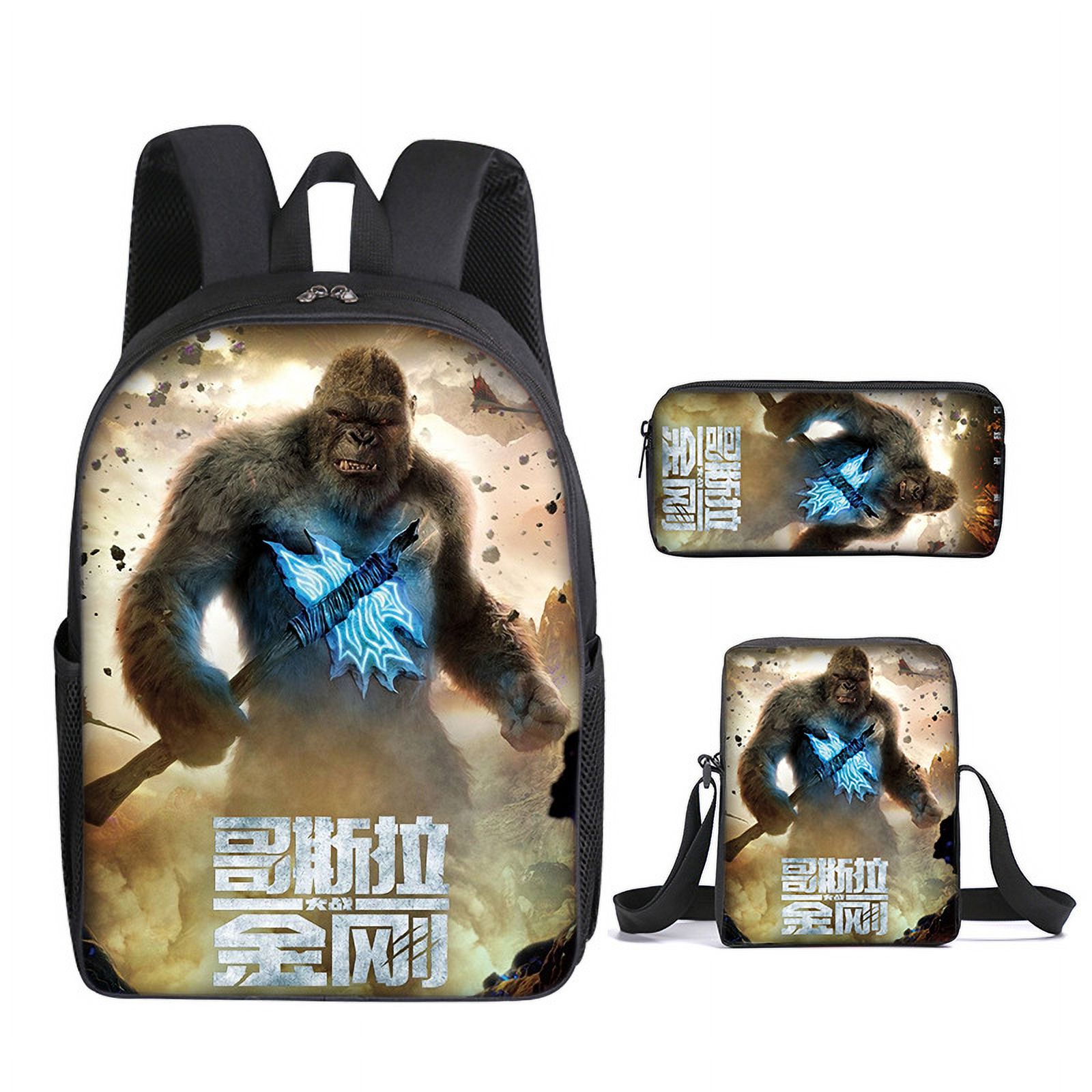 Godzilla vs Kong three-piece set Godzilla vs King Kong schoolbag for ...