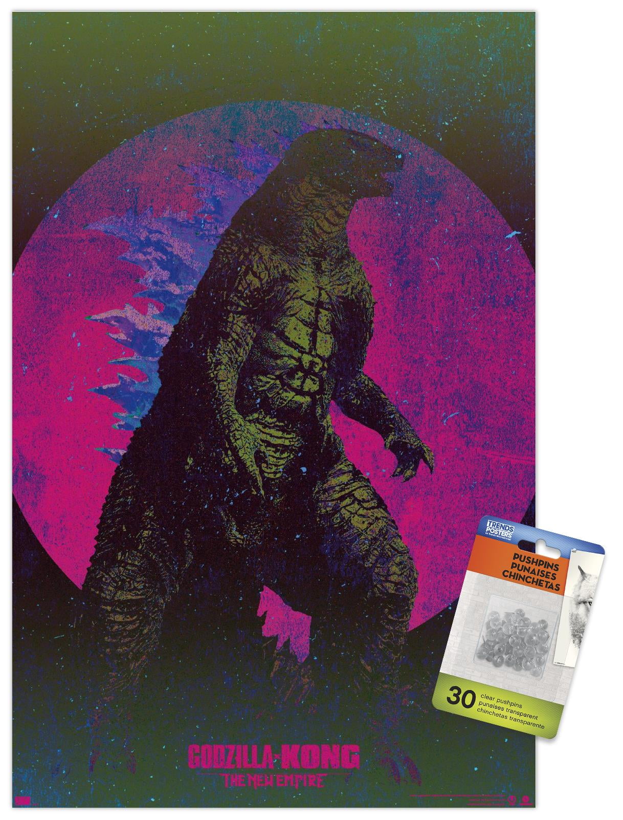 Godzilla x Kong: The New Empire - Godzilla Sun Wall Poster with Push ...