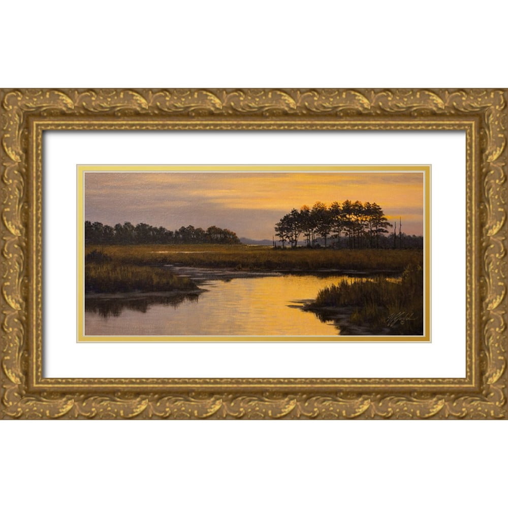 Goebel, Wilhelm 24x14 Gold Ornate Wood Framed with Double Matting ...