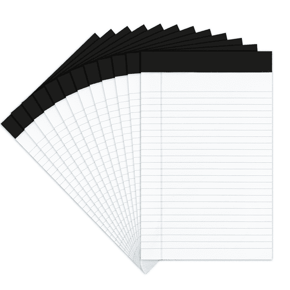 Goefun Legal Pads 8.5x11 - 50 Sheets/Pad, Wide Ruled 12 Pack, White ...