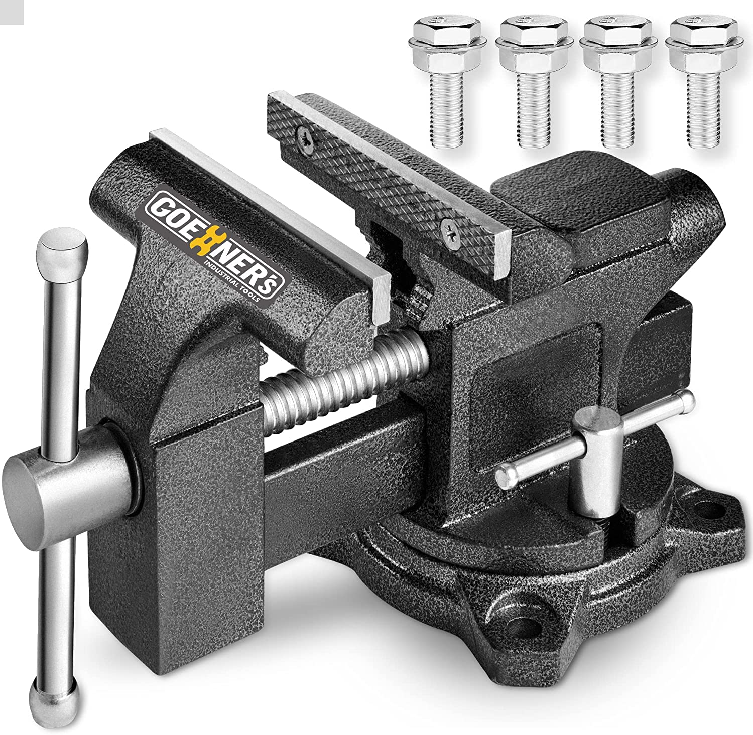 Irwin 4 in. Steel Workshop Bench Vise Blue Swivel Base - Walmart.com