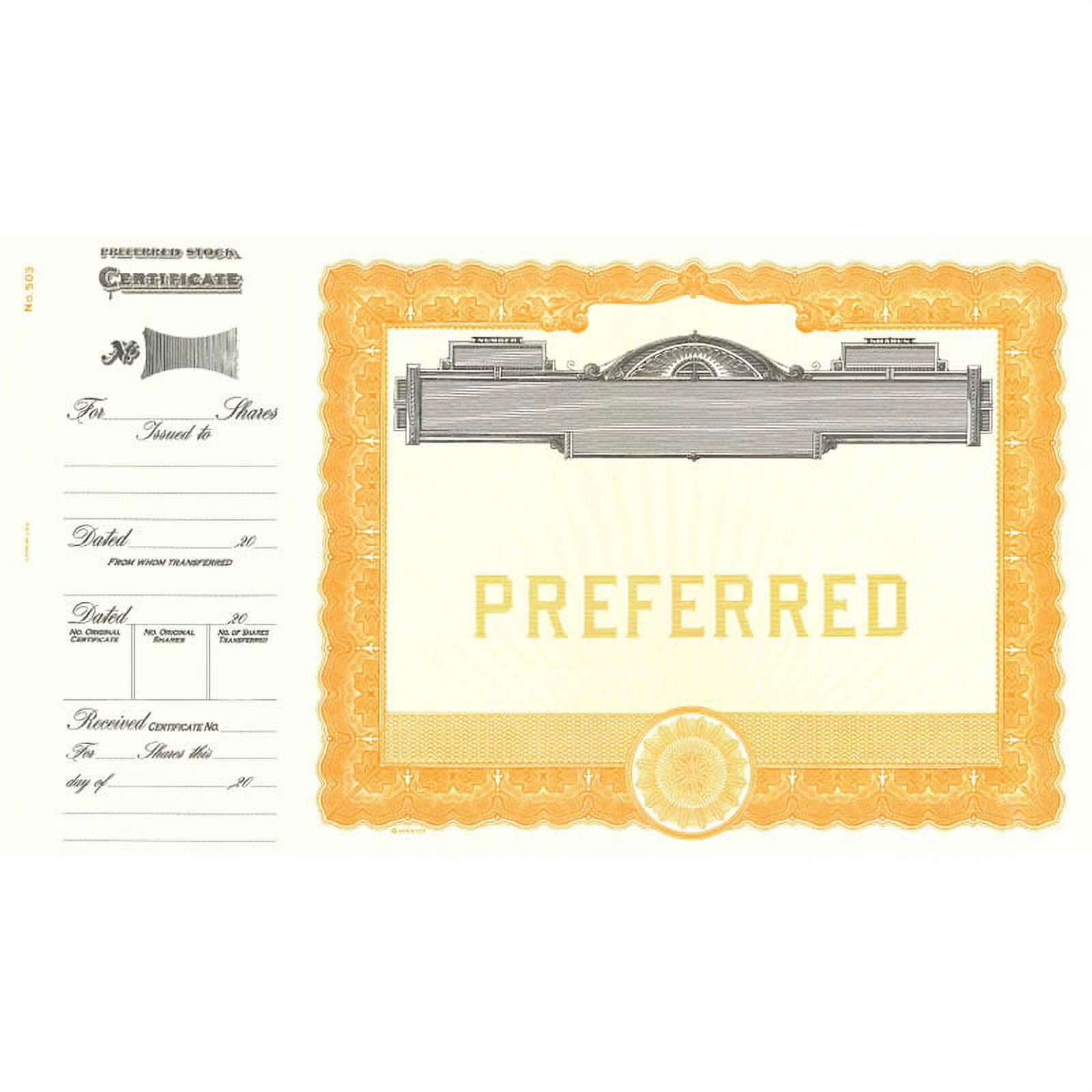 Goes 503 Preferred Blank Stock Certificate Size 8-1/2" x 15", Corporate ...