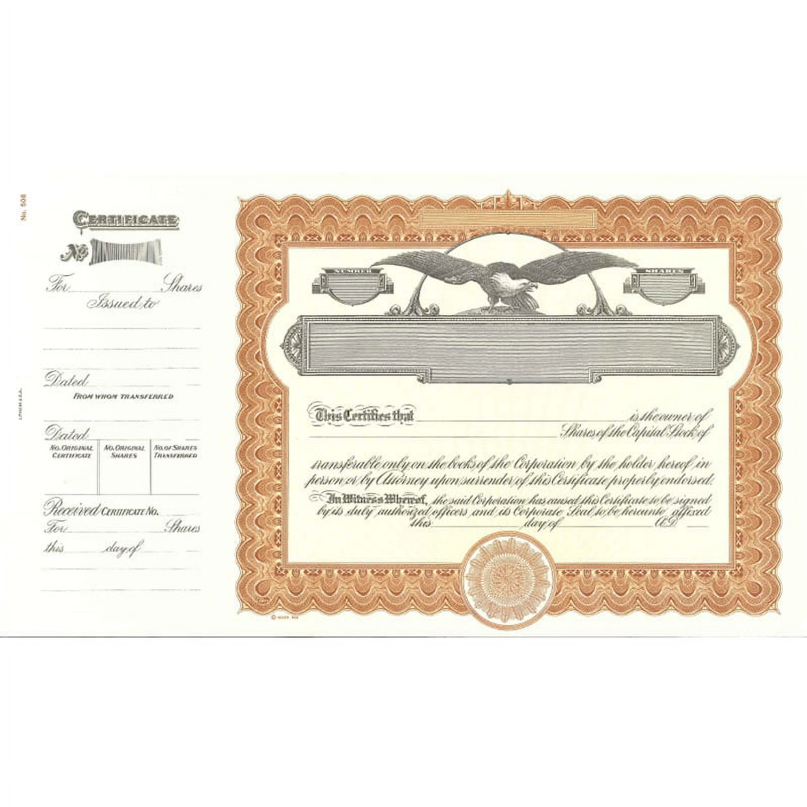 Goes 508 Stock Certificate Size 8-1/2" x 15", Goes Certificate Laser or ...