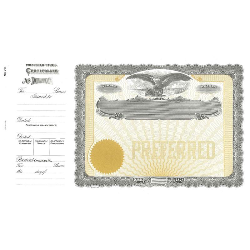 Goes 70 Preferred Stock Certificate Form - Pack of 25 - Walmart.com