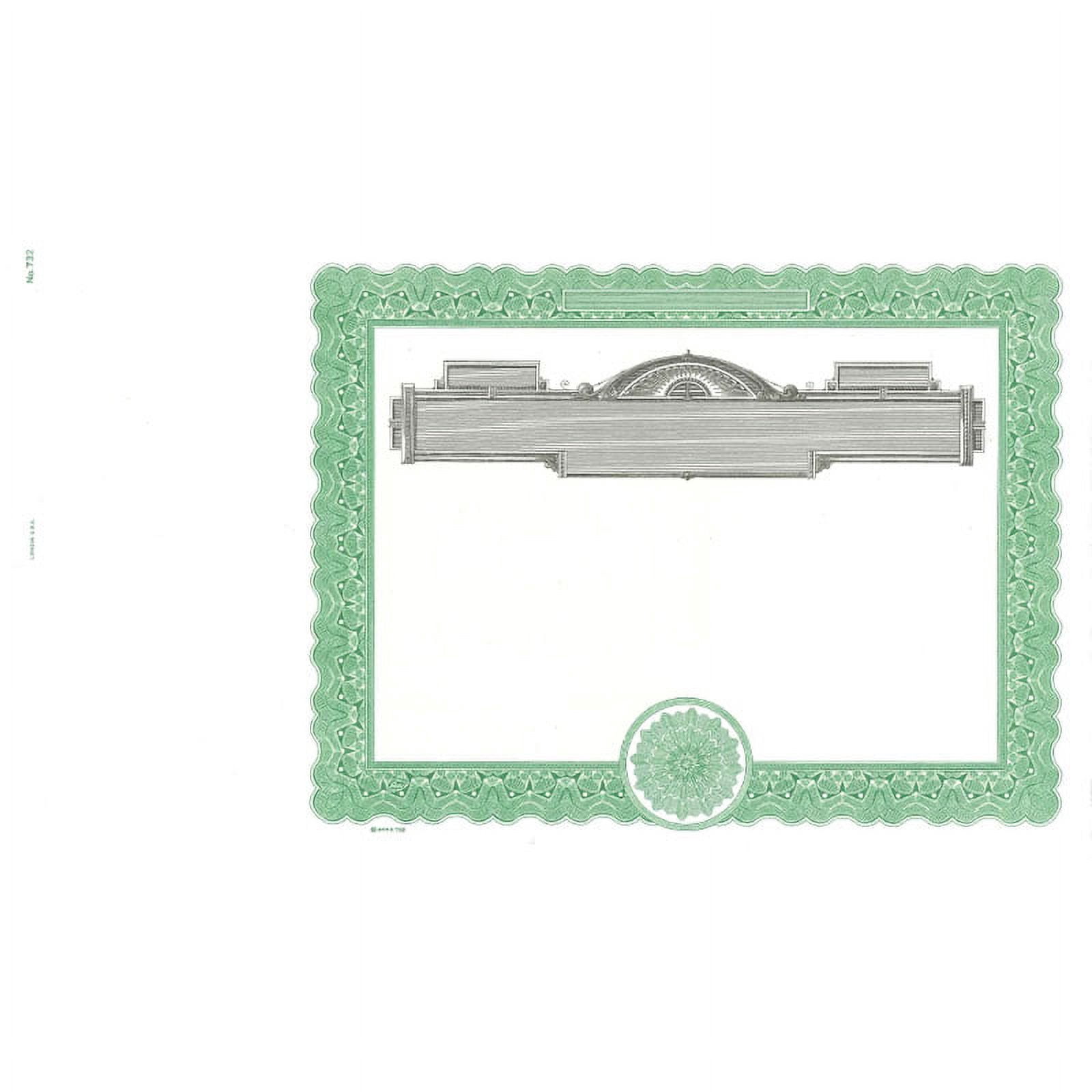 Goes 732 Blank Stock Certificate Size 8-1/2" x 15", Certificate Paper ...