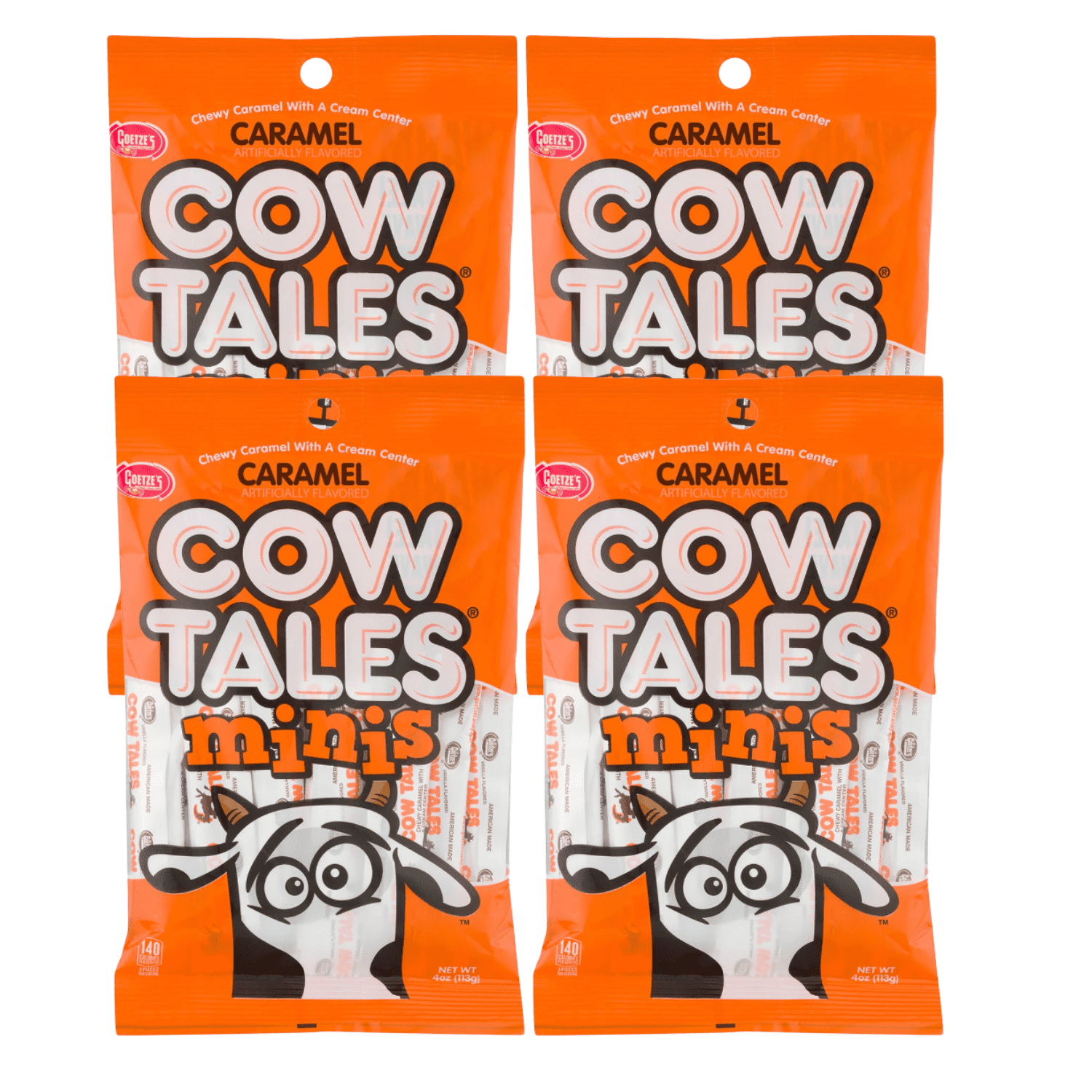 Goetze's Cow Tales Minis, Chewy Caramel with Cream Center, Peanut-Free ...