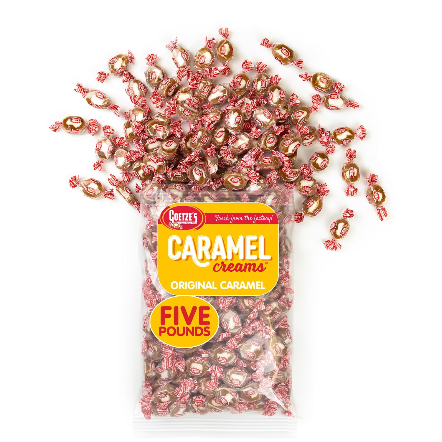 Goetze's Candy Vanilla Caramel Creams - 5 Pound Bag (80 Ounces) - Fresh ...