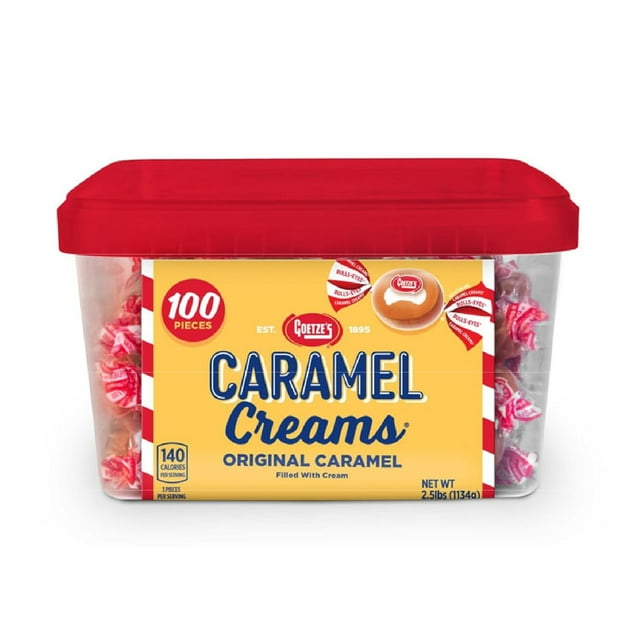 Goetze's Bulls-Eyes Delicious Caramel Cream Sweets Display (100-Count ...