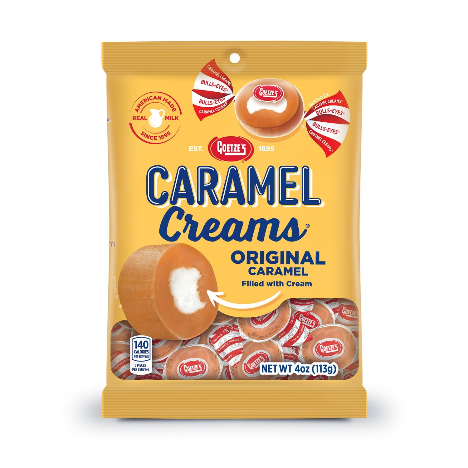 Goetze's Candy Vanilla Caramel MFF30 Creams - 4 Ounce Bag - Fresh from ...