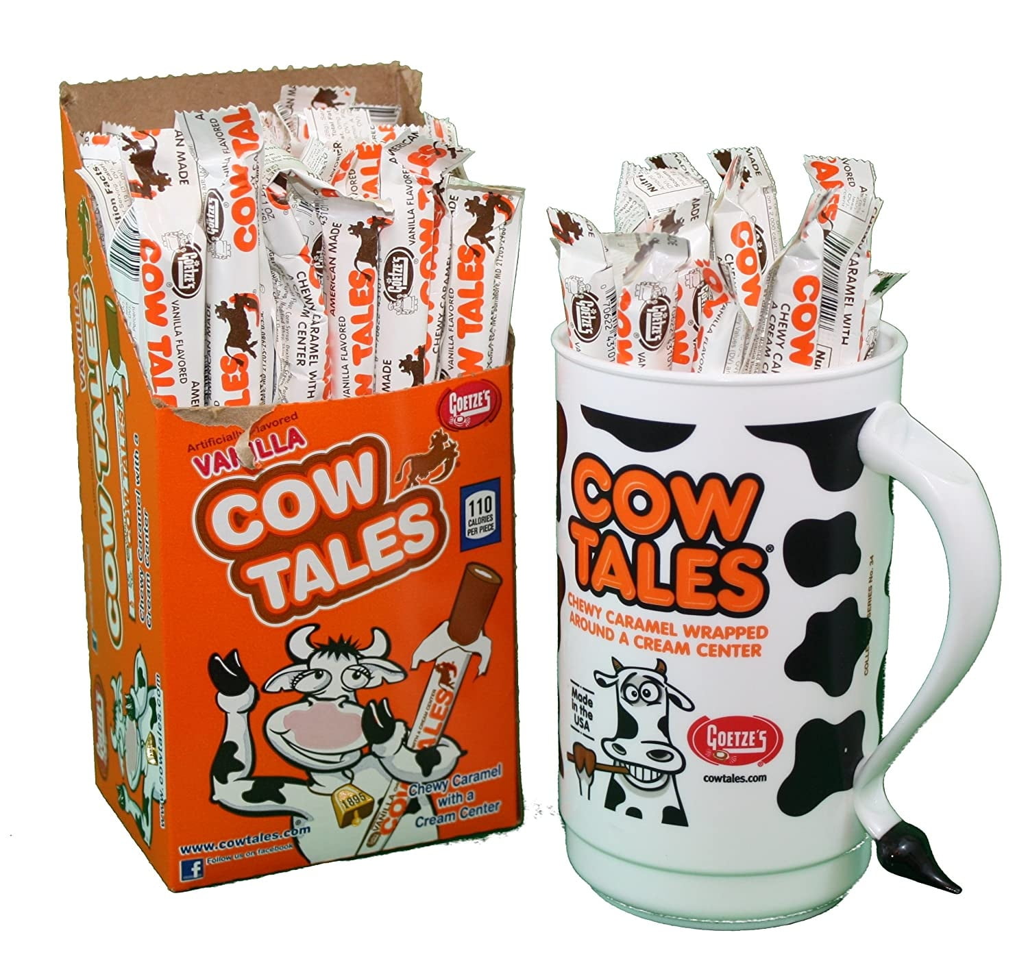 Goetze's Original Vanilla Caramel Cow Tales Candy, Tail Filled, Low Fat ...