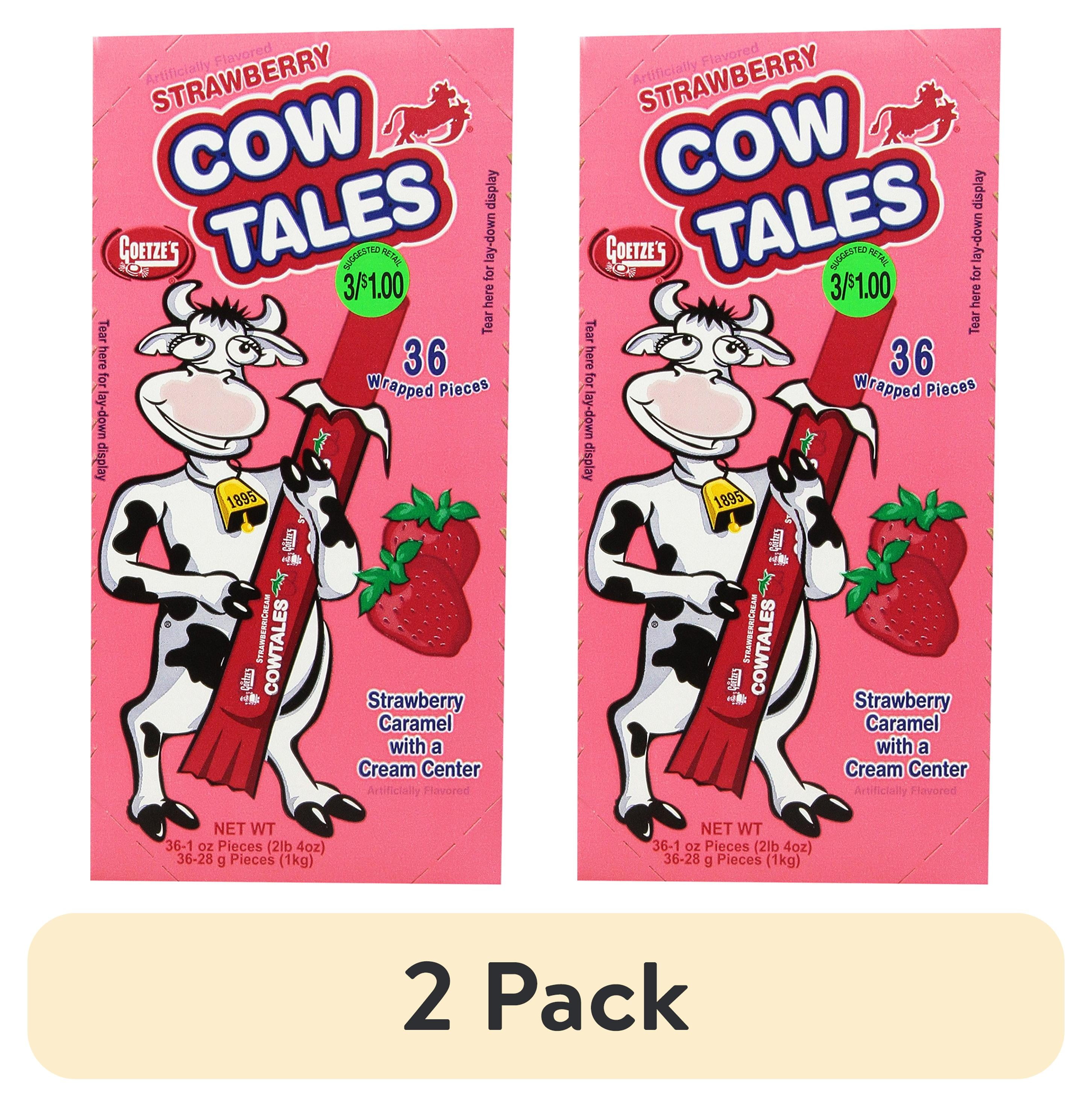 (2 pack) Goetze's Cow Tales Candy Tumbler, Strawberry, 100 Count ...