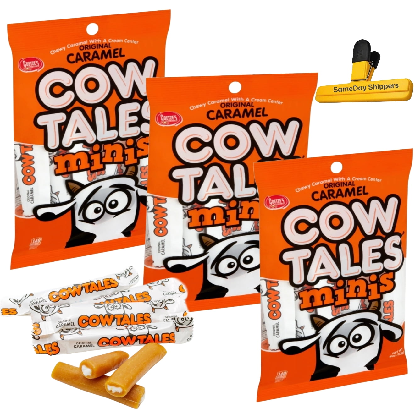 Goetze's Cow Tales Original Caramel Candy, Mini Size, Individually ...