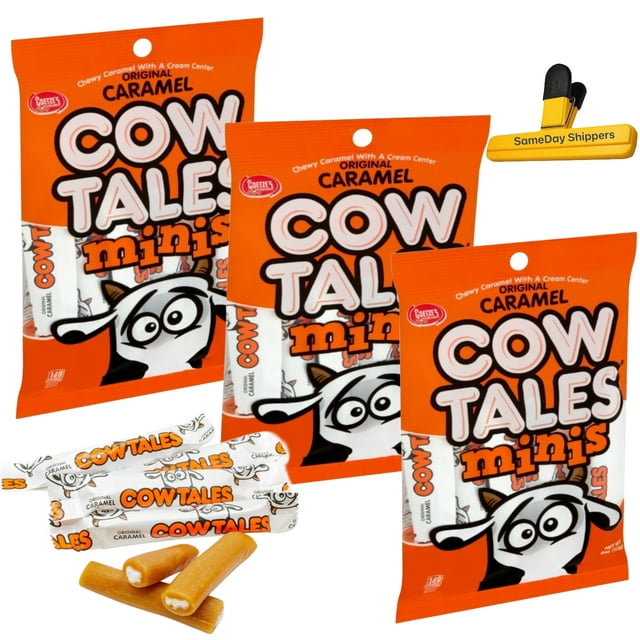 Goetze's Cow Tales Original Caramel Flavor 4 Oz Bags. Individually ...