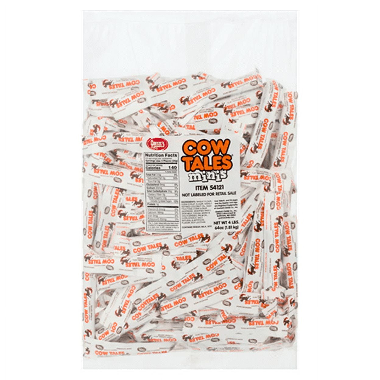 Goetze's Mini Cow Tales, Chewy Caramel Cream Candy Filled Tails, 4LB ...