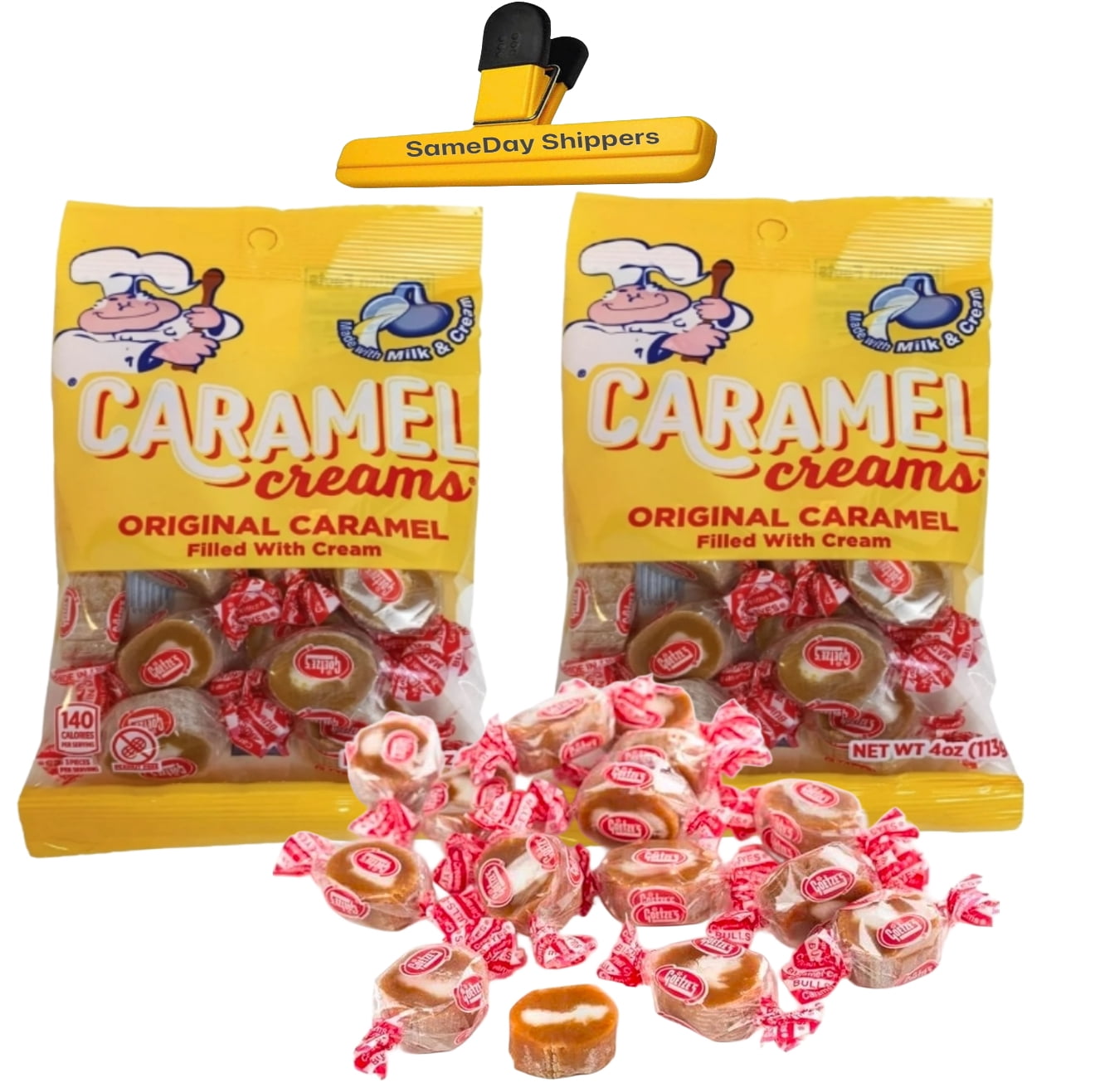 Goetze's Candy Original Caramel Creams, Peanut Free, Soft Caramels, 4 ...
