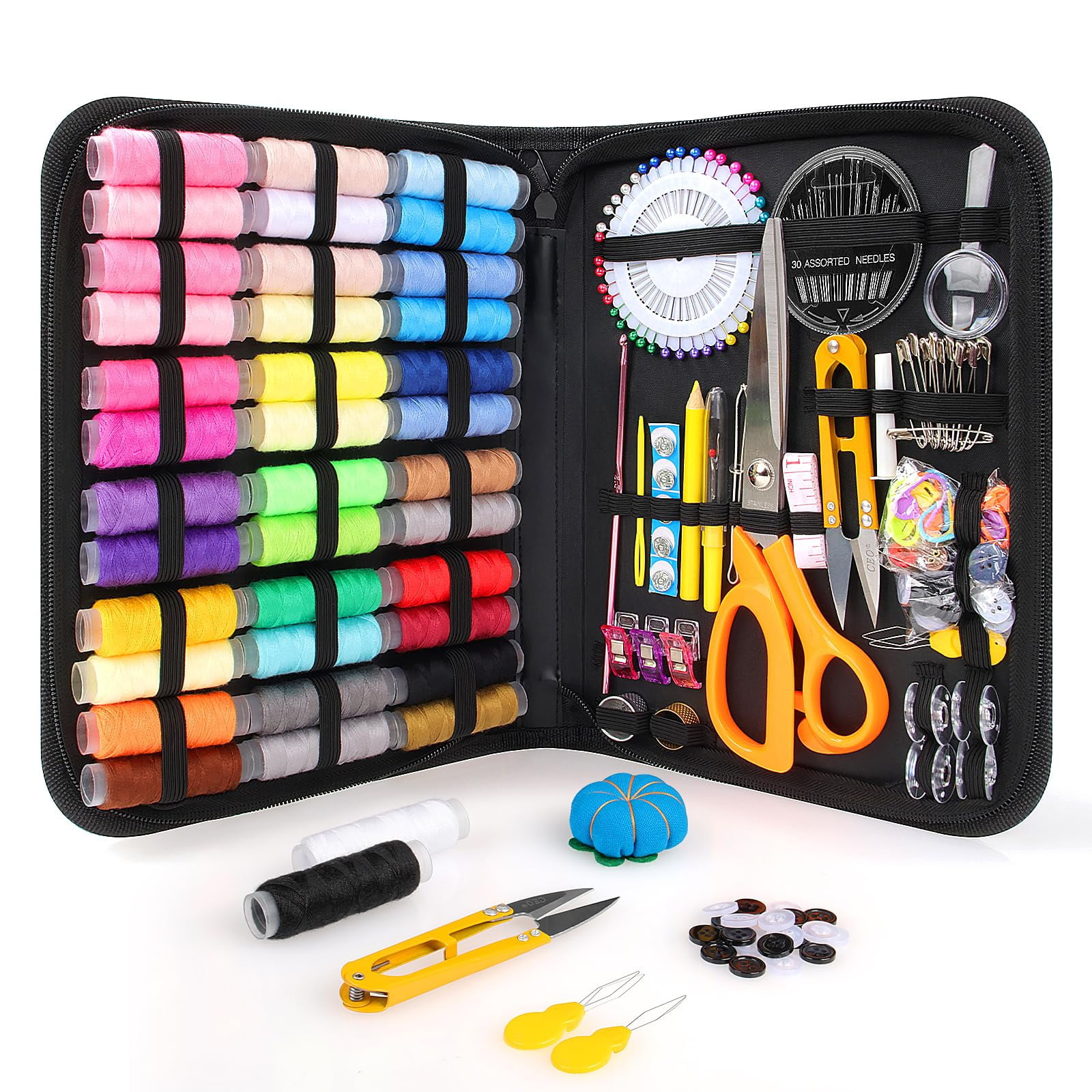 Goeveo Sewing Kit for Adults, Newly Upgraded Needle and Thread Kit ...