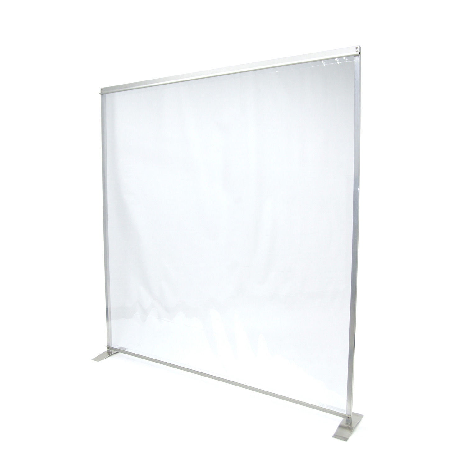 6' W x 6' H Floor Supported Portable Personal Safety Partition, Clear ...