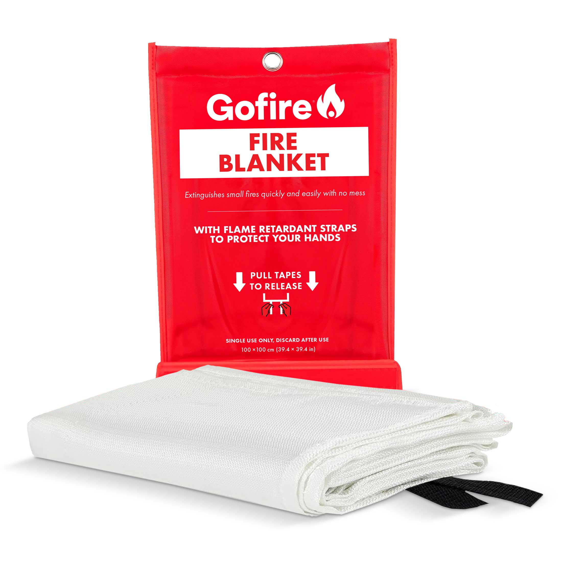 Gofire Fiberglass Fire Blanket 39x39 Inches for Emergency Fire ...
