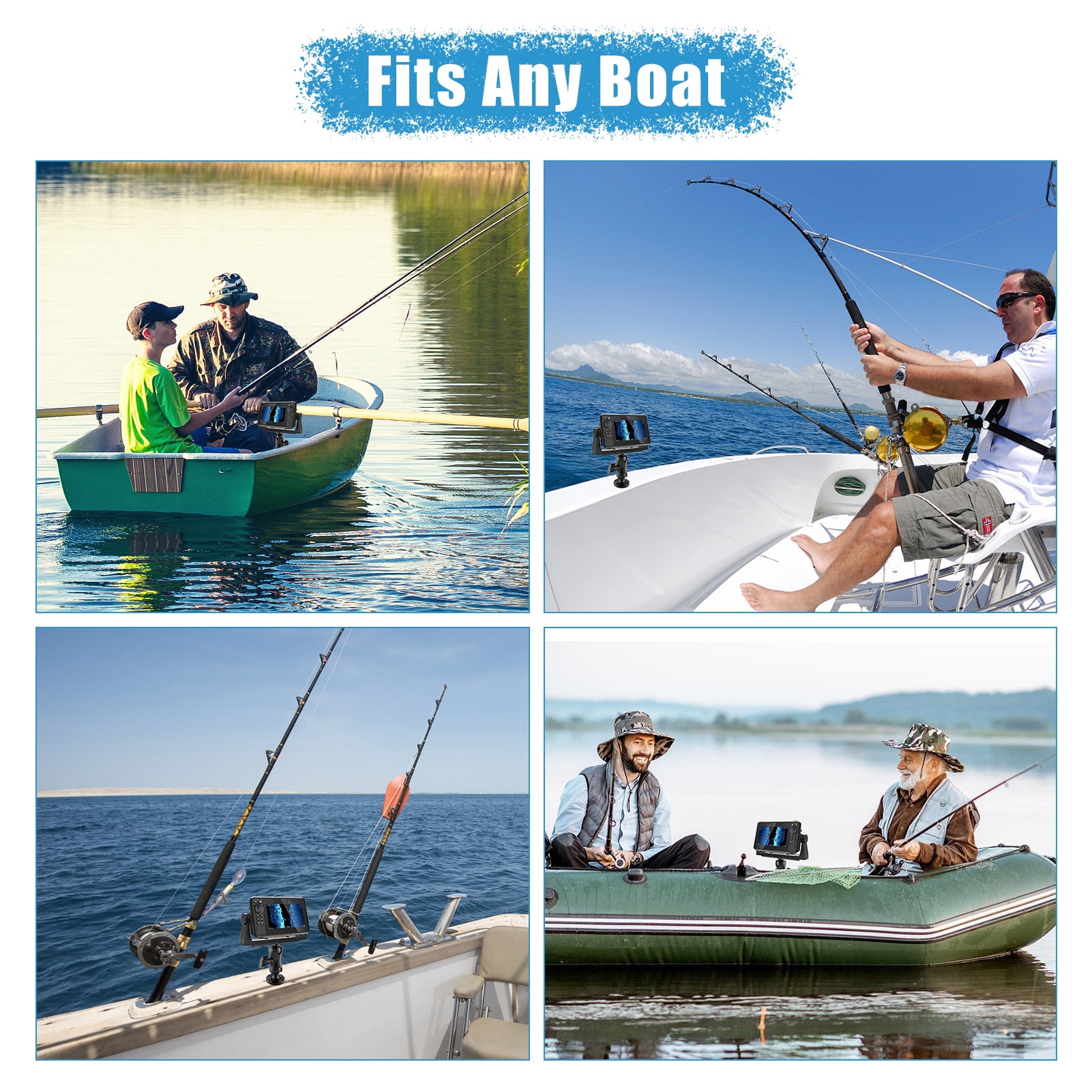 Gofishup Bracket,Adjustable Fish Boat Fish Boat Canoe Fish Mount Base ...