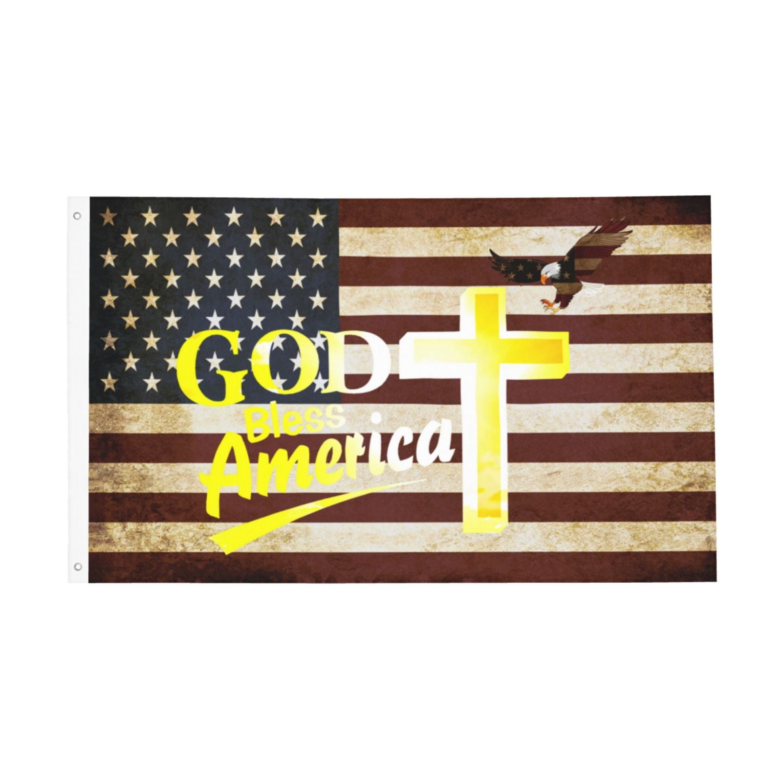 Gog Bless American Flag 3x5 Ft Outdoor Indoor With Grommet Garden Yard ...