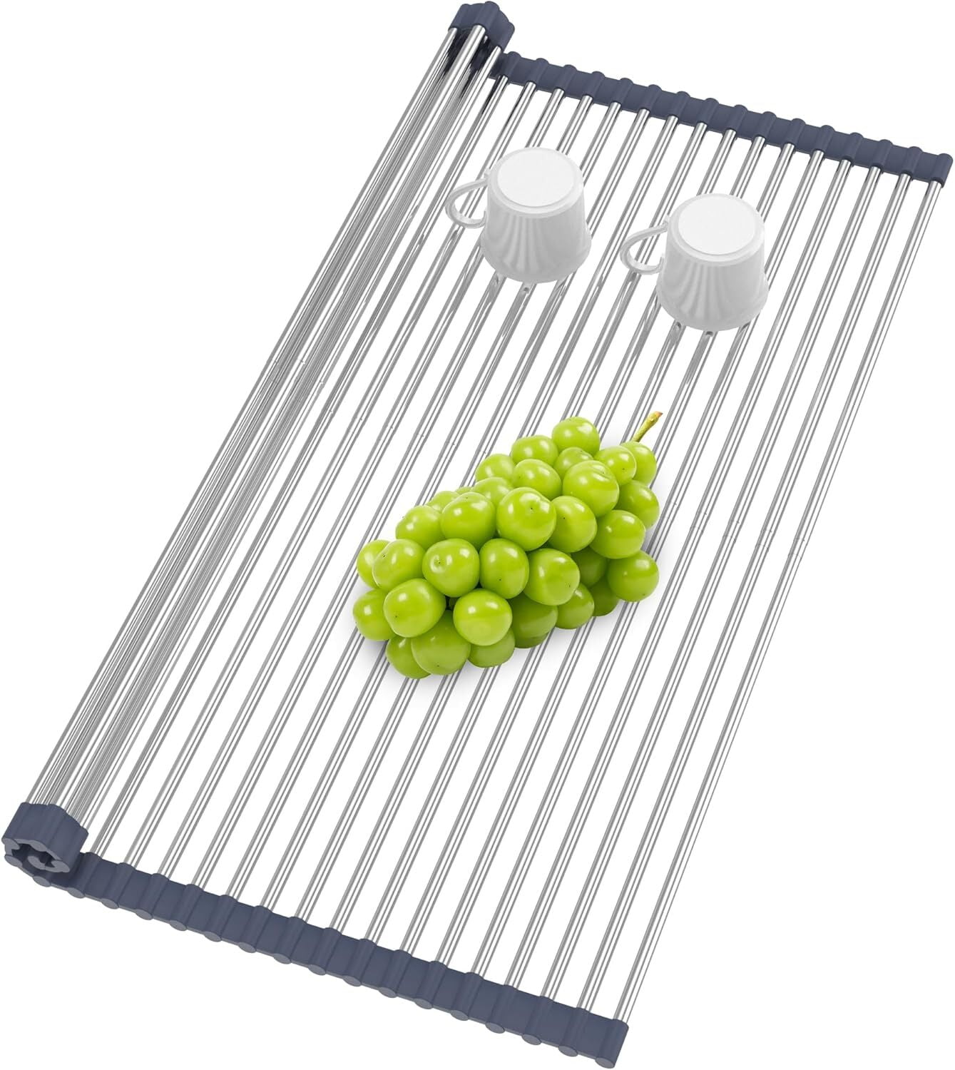 Gogcaro 17.7" x 15.5" Roll Up Dish Drying Rack Over Sink Drying Rack ...