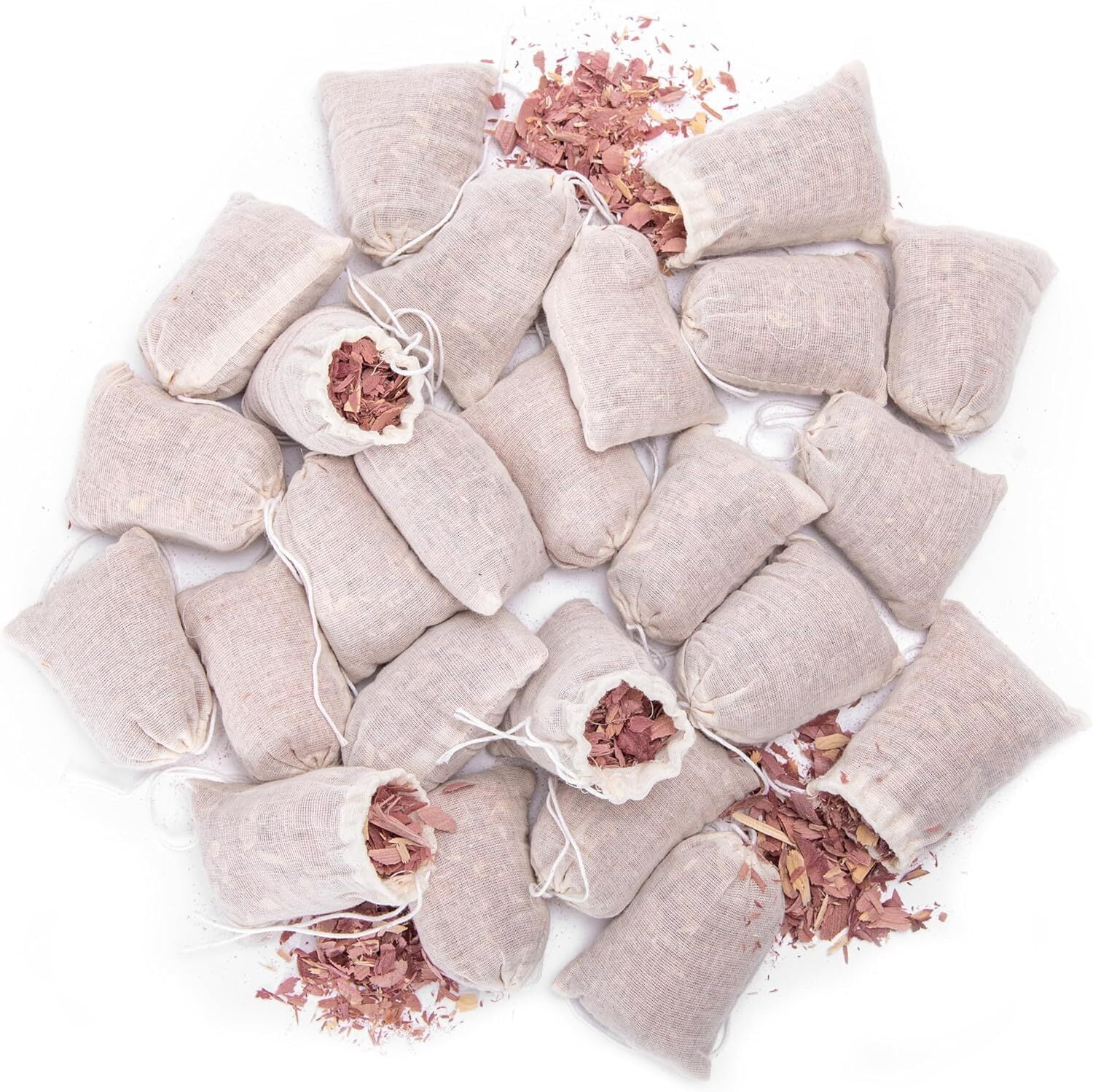 Gogcaro Pack of 24 Cedar Sachets Bag, Red Cedar Chips Sachets for ...
