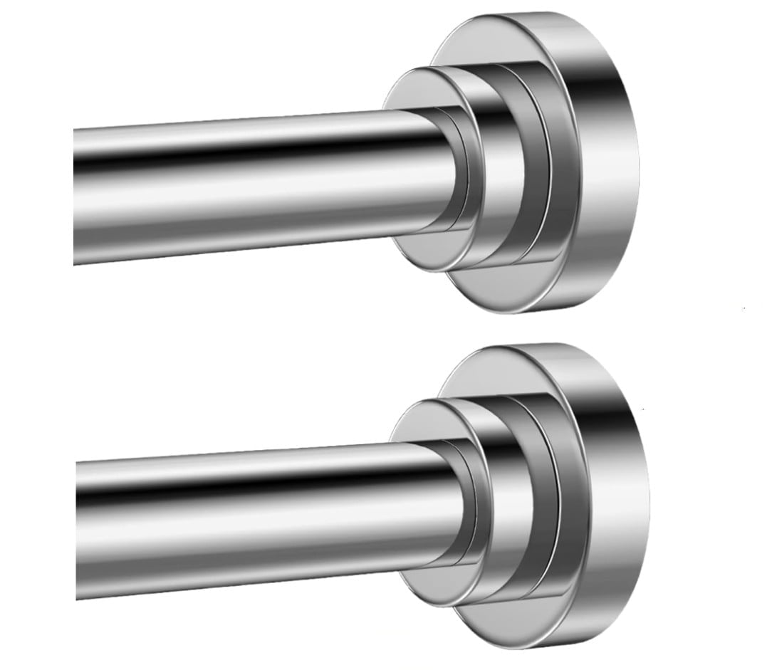 Gogcaro Silver Shower Curtain Rod 26 to 76 Inch,1 Inch Diameter ...
