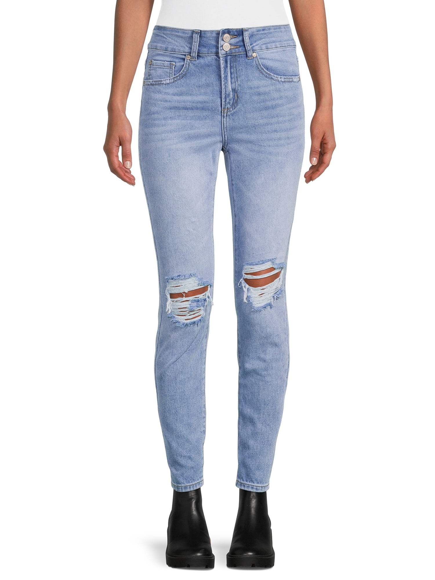 Gogo Jeans Juniors' High Rise Knee Destructed Dream Skinny Jean ...