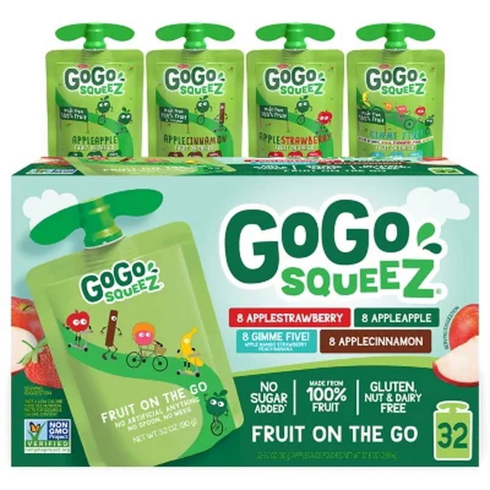Gogo Squeez Applesauce, Apple, Cinnamon, Strawberry and GIMME Five, 3.2 Oz., 32 Ct. - Walmart.com