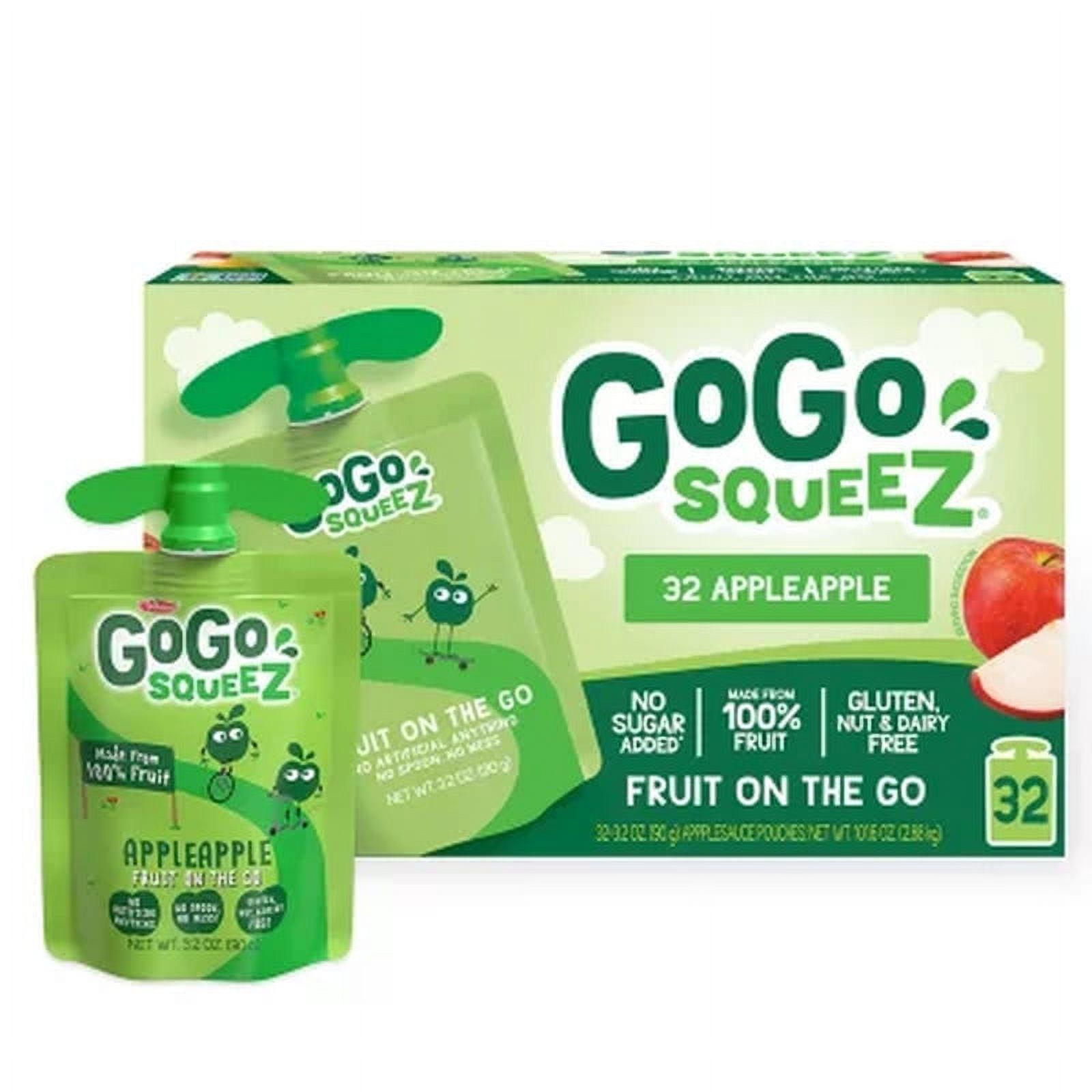 Gogo Squeez Applesauce Pouches, Apple Apple, 3.2Oz., 32Ct. - Walmart.com