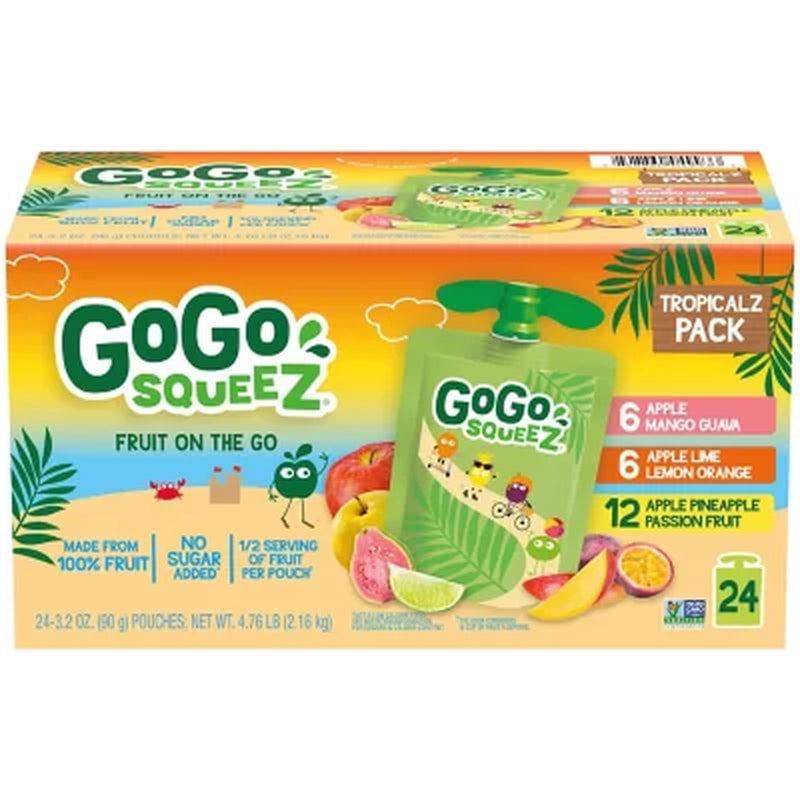 Gogo Squeez Tropical Fruit Pouch Variety Pack, 24 Ct. - Walmart.com