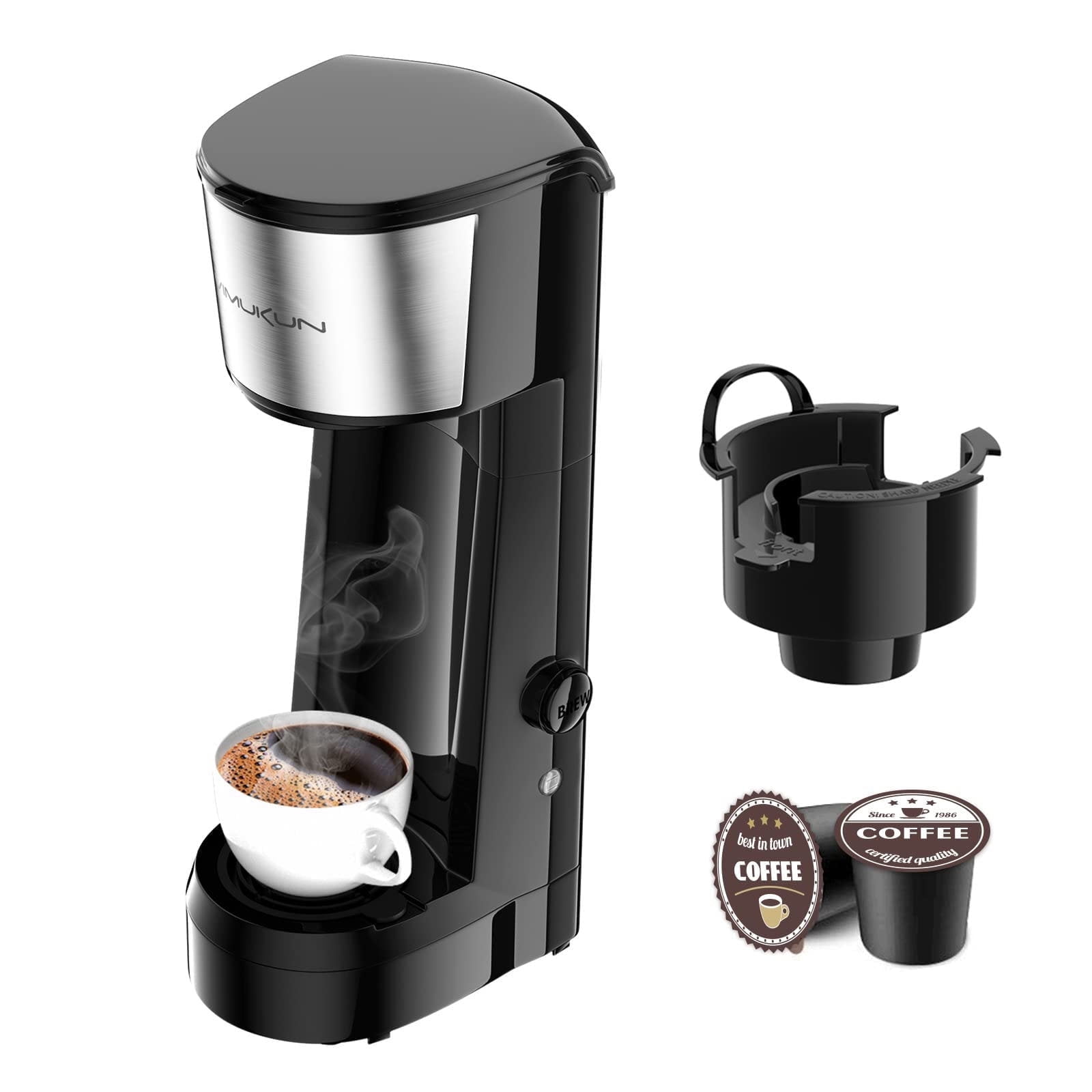 Gogokids Single Serve Coffee Maker, Compact Brewer for K-Cup and Ground ...