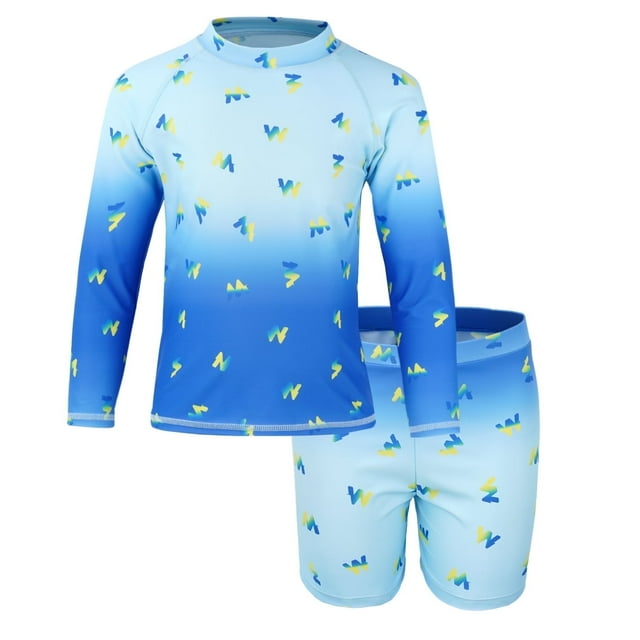 Gogokids Boys Swimsuit Two Piece Rash Guard Set Kids Long Sleeve ...