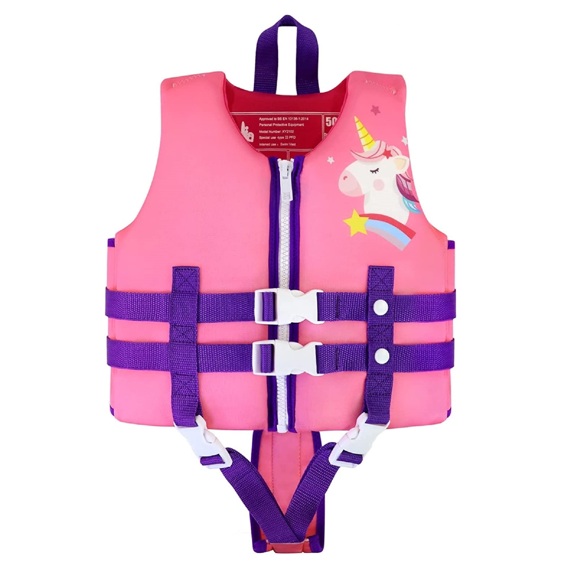Gogokids Swim Vest Float Jacket for Girls, 7-8 Years/48-57lbs, Pink ...